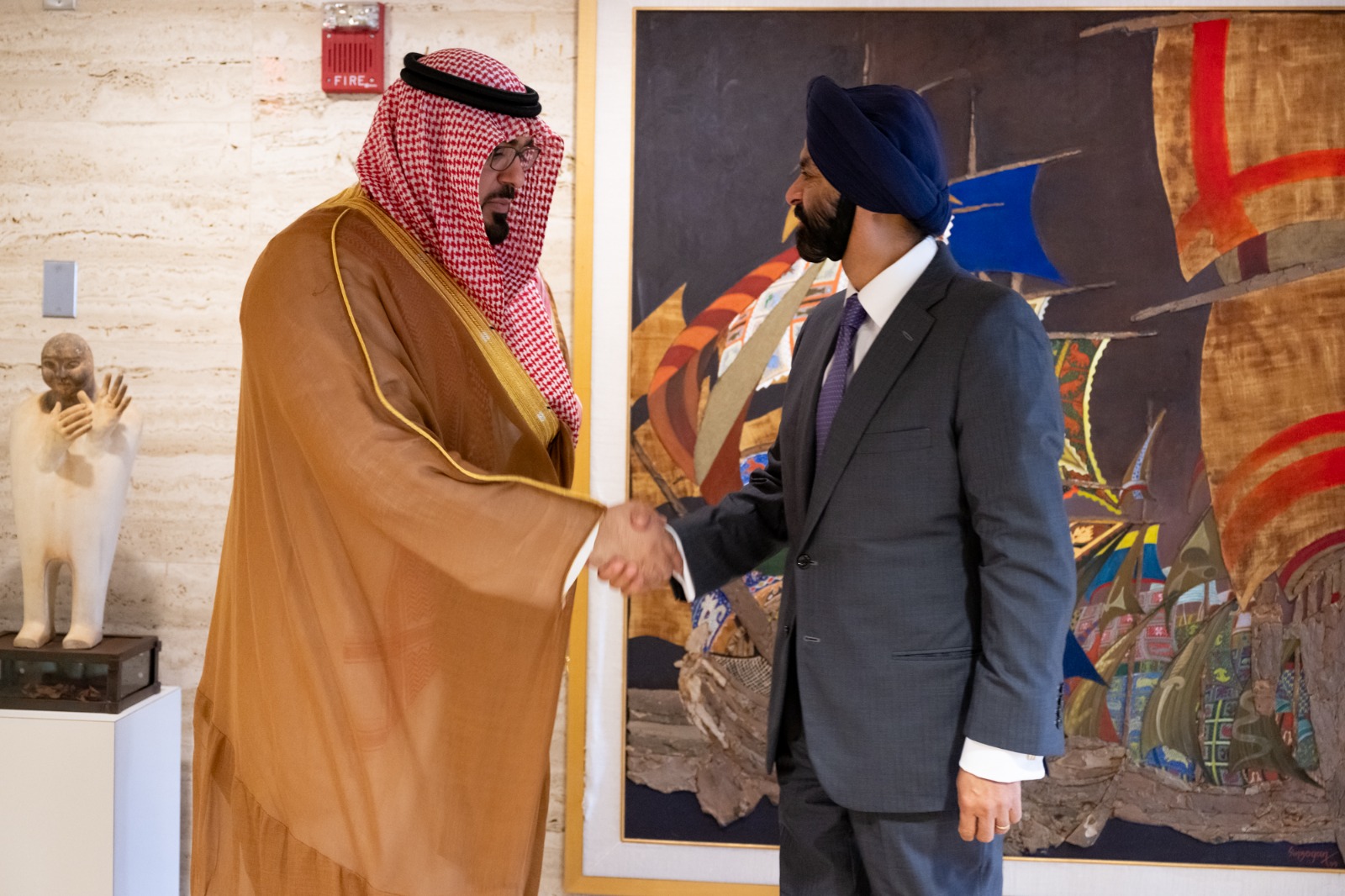 Saudi Minister of Economy and Planning meets with the President of the ...